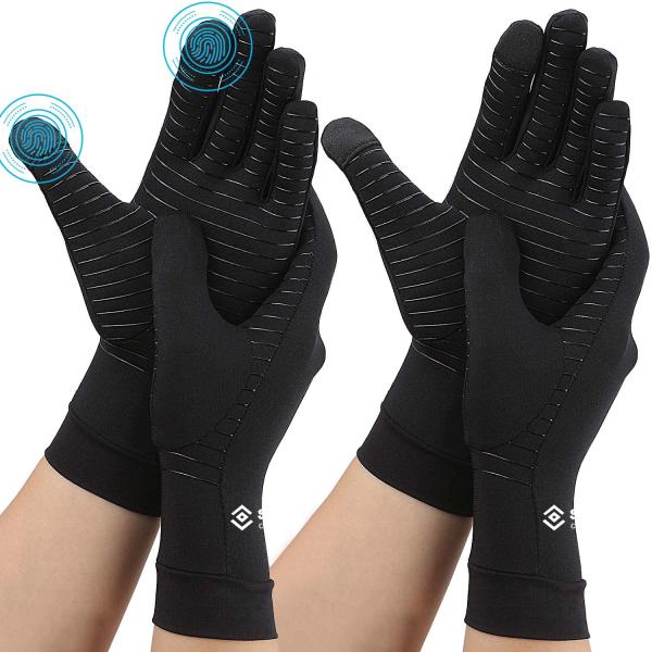 商品名:  2 Pairs Compression Full Finger Arthritis Gloves, Copper Glove with Touch Screen Fingers for Everyday Support, Han...