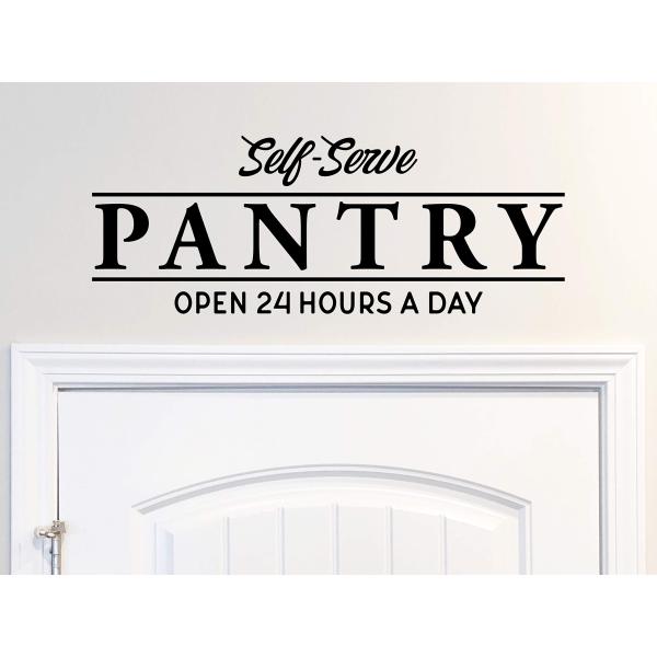 商品名:  STORY OF HOME DECALS.COM Self-Serve Pantry Open 24 Hours A Day Kitchen Wall Decal Matte Finish Vinyl Black, White,...