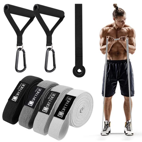 商品名: CORTNOE ファブリックロングレジスタンスバンド ? プルアップアシスタンスバンド ロングエクササイズバンド ワークアウト用エクササイズバンド ハンドル付き CORTNOE Fabric Long Resistance Ban...