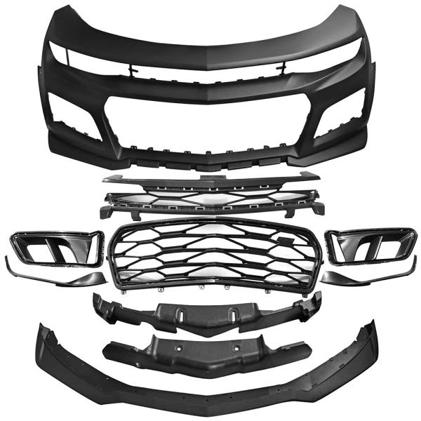 商品名: FREEMOTOR802 フロントバンパーカバー、2019-2024シボレーカマロ(ZL1を除く)に適合、ZL1スタイル未塗装ブラックPPバンパーカバーコンバージョンガードリップグリルグリルボディキット交換用 FREEMOTOR8...