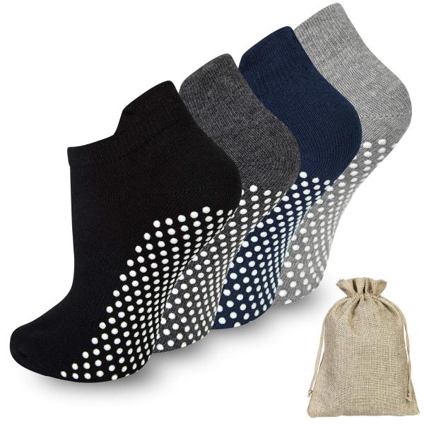 商品名:  Chalier 4 Pairs Non Slip Socks for Women and Men Anti Skid Grip Socks for Yoga, Pilates, Barre, Hospital, Home Exe...