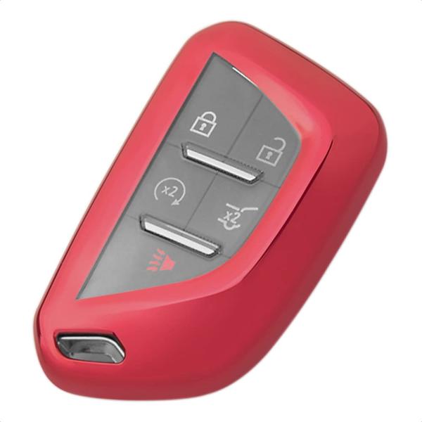 商品名: TANGSEN スマートキーフォブケース レッド TPU 保護カバー キャデラック CT4 CT5 3 4 5ボタンキーレスエントリー リモコンアクセサリー TANGSEN Smart Key Fob Case Red TPU P...