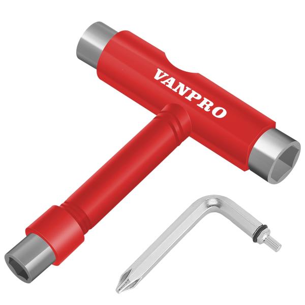 商品名:  Vanpro All-in-One Skate Tools Multi-Function Portable Skateboard T Tool Accessory with T-Type Allen Key and L-Type...