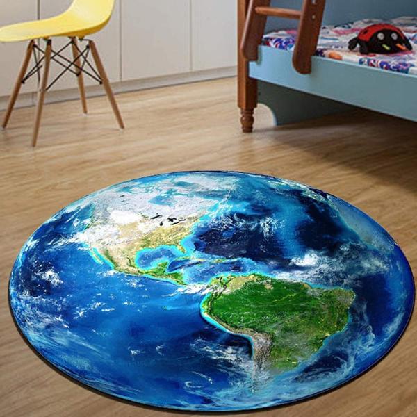 商品名:  Novelty Pajamas Area Rugs Colorful Patterned Floor Mat for Kids Living Playing Room Bedroom (47.2 inches Dia, Blue...