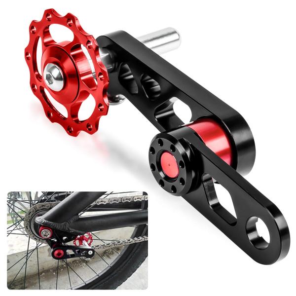 商品名: PSLER チェーンガイド バイク 固定式 シングルスピード アルミチェーン テンショナー ディレーラー付き 吊り下げ自転車チェーンガイド 折りたたみ自転車サイクリングツール 交換アクセサリー レッド PSLER Chain Gu...