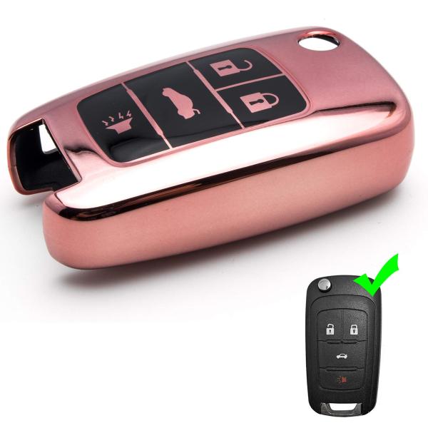 商品名: x xotic tech ローズゴールド TPU プリント入り 4ボタンキーフォブ シェルカバーケース シボレー Camaro Cruze Equinox Colorado CorvetteまたはGMC Terrainまたはビュイ...