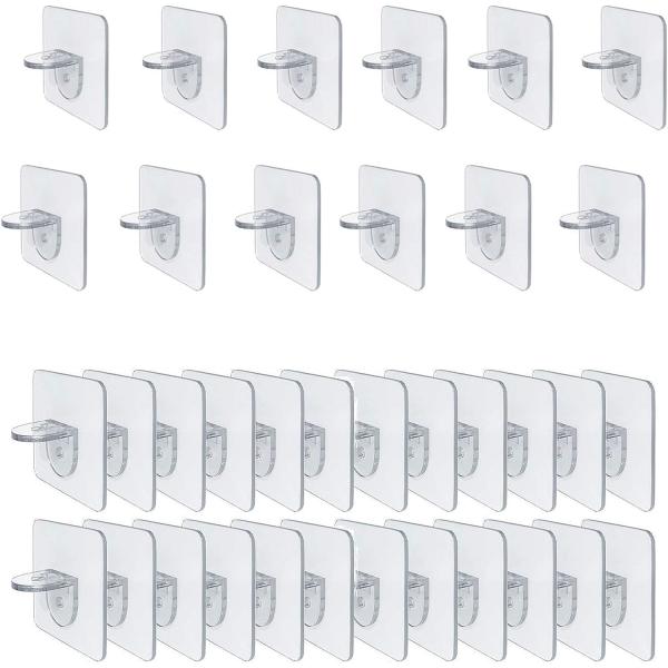 商品名NUANNUAN 50ピース サポートシェルフブラケット 粘着ペグ 穴なし ワードローブ パーティションレイヤー 固定ペーストフック キャビネット 家具 クローゼット シェルフブラケット ワードローブ オフィスアクセサリー ディスプレ...