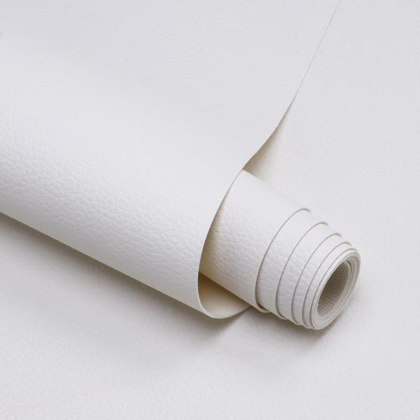 商品名: ビニール合成レザー生地 - 55インチ×36インチ マリンビニール 厚さ0.6mm フェイクレザーシート 柔らかい耐候素材 車 ヘッドライナー ボート クラフト ソファ 椅子 DIY裁縫用 - ホワイト Vinyl Leather...