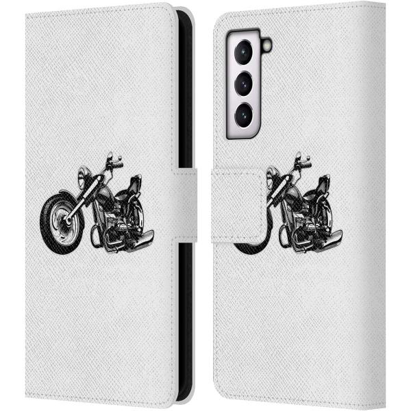 商品名Head Case Designs Officially Licensed Haroulita Motorcycle Black and White 3 Leather Book Wallet Case Cover Compatibl...