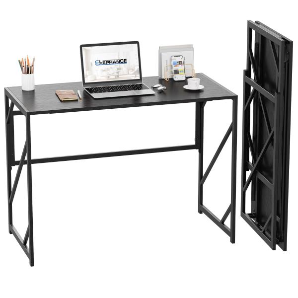 商品名: Elephance 40" Folding Computer Desk No Assembly Needed Foldable Small Home Office Desk Study Writing Desk Gaming Ta...