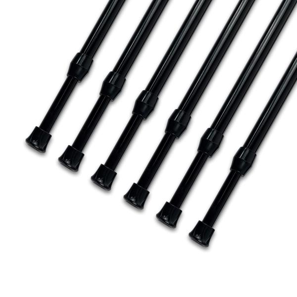 商品名: JAYE スプリングテンションカーテンロッド 長さ調節可能 キッチン バスルーム 食器棚 ワードローブ 窓 本棚 DIYプロジェクト用 (ブラック 直径1.3cm 28インチ~48インチ 6点ブラック) JAYE Curtain ...