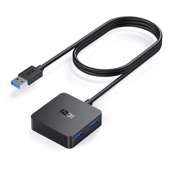 商品名: ICZI USB 3.0 ハブ 長さ4フィートのケーブル 超コンパクトデータ USBハブ 4ポートUSB 3.0スプリッター 延長ケーブル USBエクスパンダー MacBook Surface Pro XPS ノートパソコン PC...