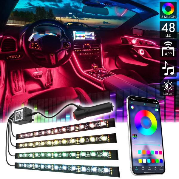 商品名:  CK Formula Interior Car Lights, LED Light Strips for Cars, 16 Million RGB Colors, Bluetooth App Control, Music Syn...