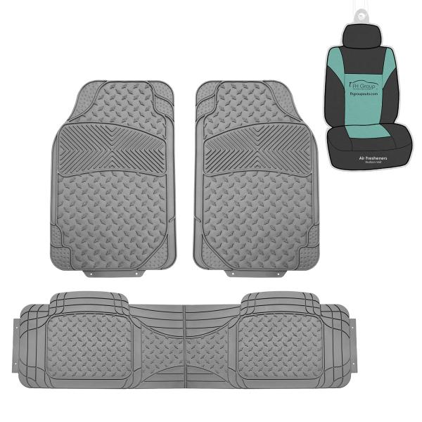 商品名:  FH Group Car Floor Mats Heavy-Duty Semi-Custom Universal Fit Gray Full Set Combo Air Freshener- Heavy-Duty Rubber ...