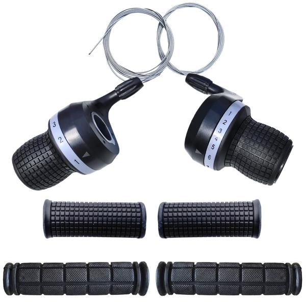 商品名: 自転車ツイストグリップギアシフター 1組 3 x 7 スピードDIP シマノブランドバイクと滑り止めゴムバイクハンドルバーグリップ1組 1 Pair Bicycle Twist Grip Gear Shifters 3X7 Spe...