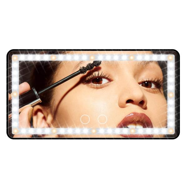 商品名: Car Sun Visor Vanity Mirror, Makeup Mirror with 3 Light Modes &amp; 60 LEDs, Rechargeable Led Light Car Mirror with...