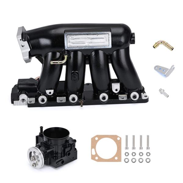 商品名: PQYRACING アルミニウム インテークマニホールド+スロットルボディセット 06-11 ホンダ シビック 04-08 アキュラ TSX ブラック PQY Aluminum Intake Manifold + Throttle...