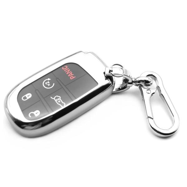 商品名: Jeep Grand Cherokee Renegade Chrysler 200 300 Dodge RAM Durango Charger Challenger Journey TPU キーフォブ リモートカバー ケース シェ...