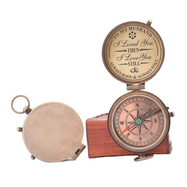 商品名: 刻印コンパス 夫へのギフト 記念日 結婚ギフト 長距離ボーイフレンドギフト 婚約ギフト I Miss You 長距離関係ギフト ボーイフレンドギフト (夫への2) Engraved Compass, Gift for Husban...