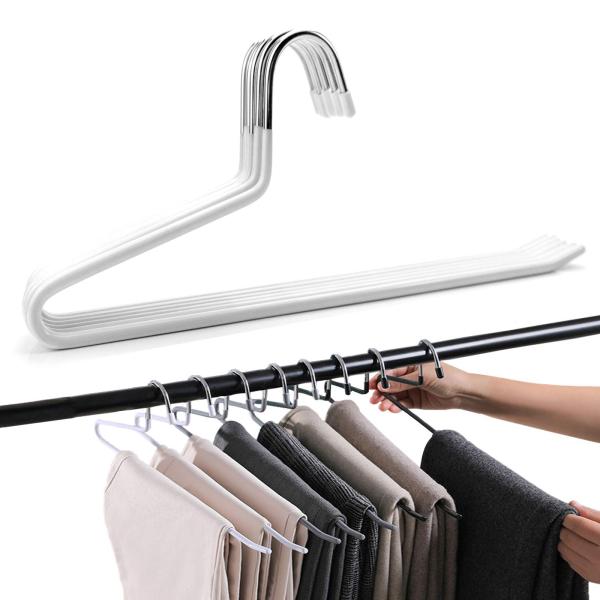 商品名:  PJJXMY Pants Slack Trousers Hangers - 10 Pack, Space Saving Slim Strong and Durable Anti-Rust Chrome Metal Hangers...