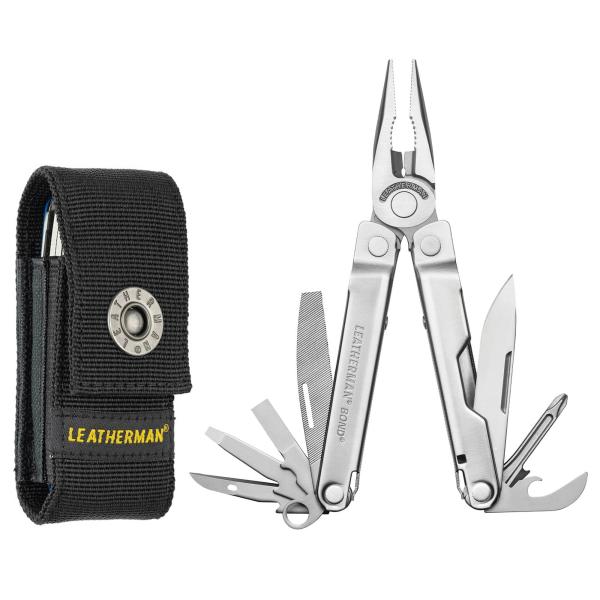 商品名: LEATHERMAN, Bond Multiherramienta, herramienta EDC de acero inoxidable con hoja 420HC y funda de nailon LEATHERMAN,...