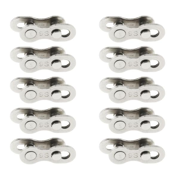 商品名: E-outstanding 5ペア 9速ユニバーサル自転車チェーンコネクター クイックマスターリンクジョイント メタル自転車修理ツール サイクリングパーツ シルバー E-outstanding 5 Pairs 9 Speed Un...