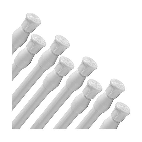 商品名: F-BBKO テンションカーテンロッド 8個パック - 長さ調節可能 キッチン バスルーム 食器棚 ワードローブ 窓 本棚 DIYプロジェクト用 (白15.7インチから28インチ) F-BBKO 8Pack Tension Cur...