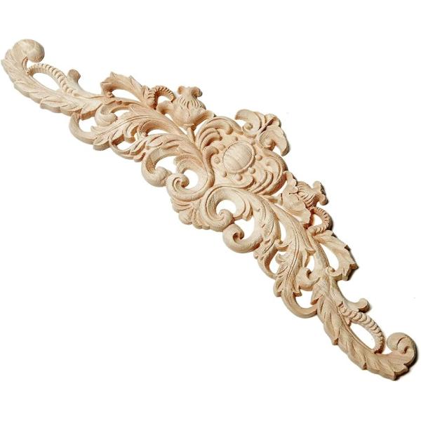 商品名木製アップリケ 家具の装飾用 Smolder 未塗装 DIY 装飾 木彫り オンレイ アップリケ ベッド ドア キャビネット ワードローブ用 15.75インチ x 4.33インチWood Appliques and Onlays fo...