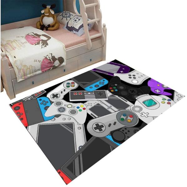 商品名:  Home Area Gamer Rugs with Game Controller Design,Non Slip Floor Mats for Kids,Velvet Carpet for Decor Living Bed P...