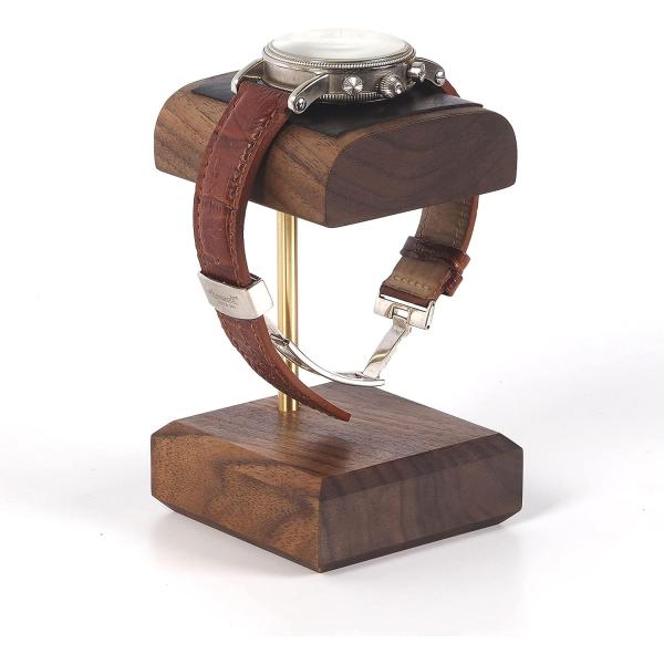 商品名Generic Watch Stand - Handcrafted Leather calfskin and solid wood Watch Display Stand for both Men's and Women's Wris...