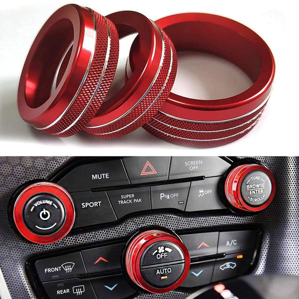 商品名:  Auprite Climate Control Knob Covers for Challenger Accessories 2015-2022 2023, for Dodge Charger 2015-2022 2023, f...