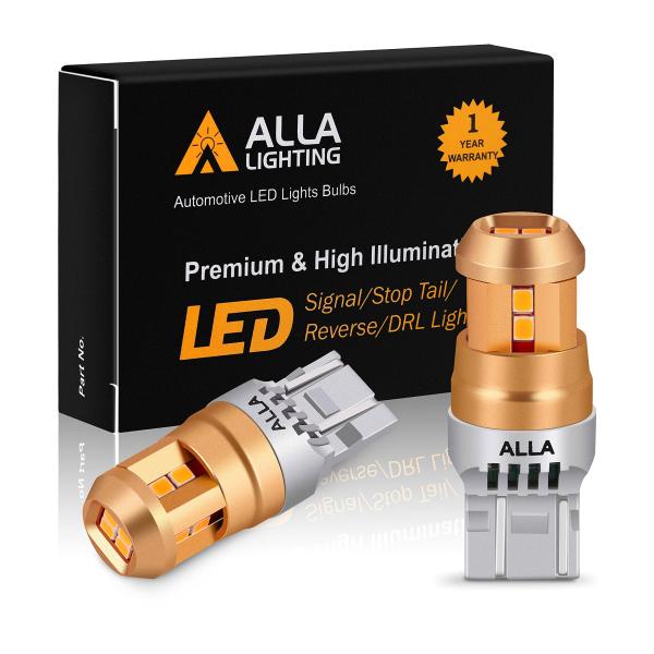商品名:  Alla Lighting Miniature 12V T20 Wedge 7440/7443/7444NA LED Bulbs, Amber Yellow Turn Signal Lights SMD Replacement ...