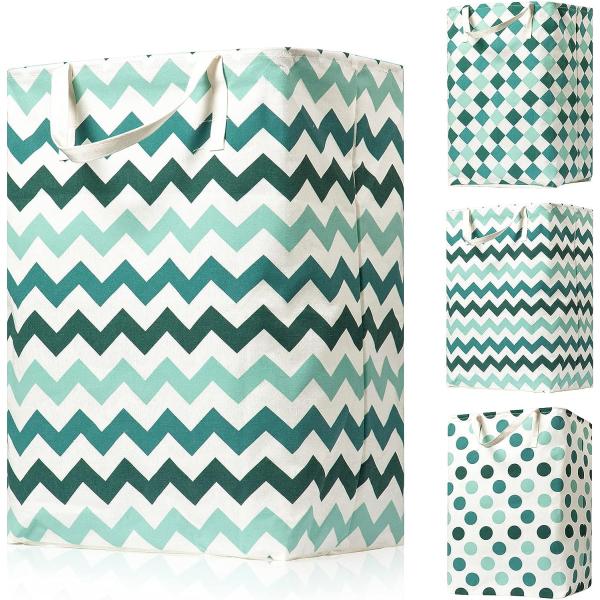 商品名3ピース 72L 自立式洗濯かご 折りたたみ式大型衣類バスケット ランドリーバスケット 長いハンドル付き 簡単に持ち運びできる衣類おもちゃ(ストライプ サークル 菱形)3 Pieces 72 L Freestanding Laundr...