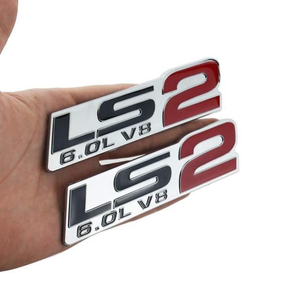 商品名: 2X LS2 6.0L V8 エンブレムバッジ ブルー 3D 立体 強粘着 GM LS2用 (レッド ブラック シルバー) 2X LS2 6.0L V8 Emblem Badge Blue 3D Raised Strong Adh...