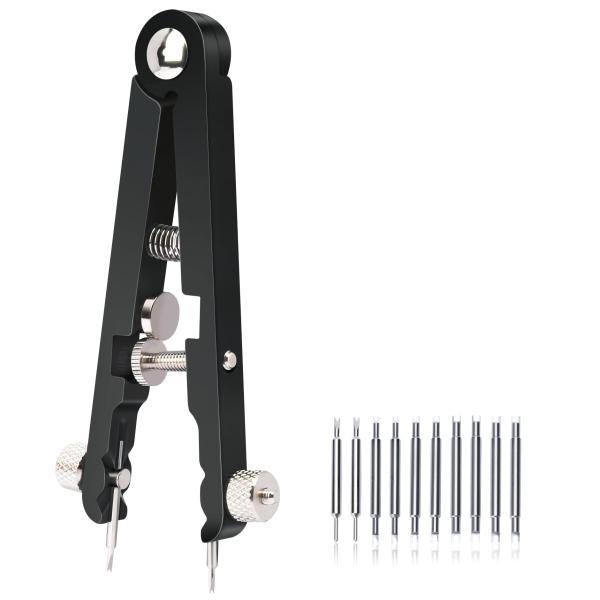 商品名: 時計スプリングバーペンチツール 時計修理ツールキット 耐久性のある8ピン付き 時計スプリングバーピンセット ブレスレットストラップ バンドリムーバー 時計リンク調整取り外しツールセット 6825スプリングバーピンセットツール, ブ...