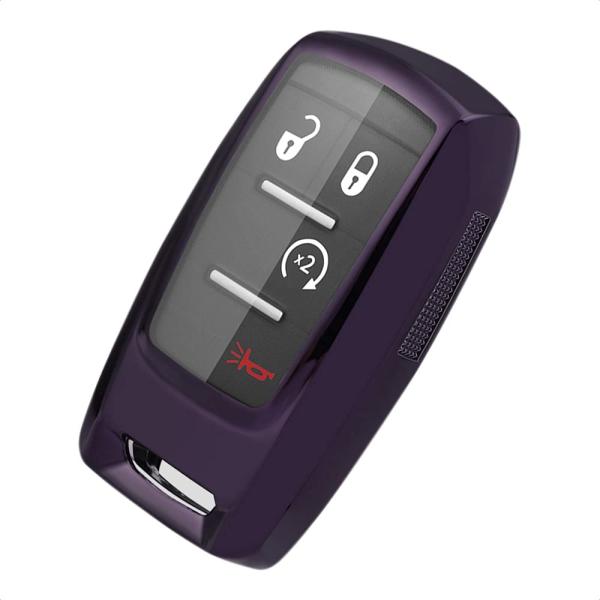 商品名: TANGSEN スマートキーフォブケース パープル TPU 保護カバー Jeep Chrysler Dodge 2019 2020 2021 RAM 1500 2500 3500 4500 5500 3 4 5ボタン キーレスエン...