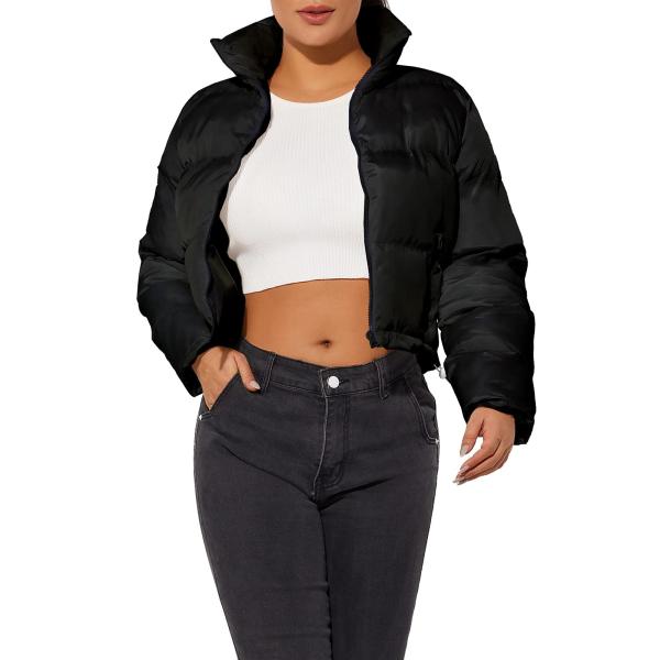 商品名:  Hujoin Copped Puffer Jacket Women Crop Short Black Jacket Fashion Jackets for Women Shortブランド: Hujoin商品サイズ: X-Smal...
