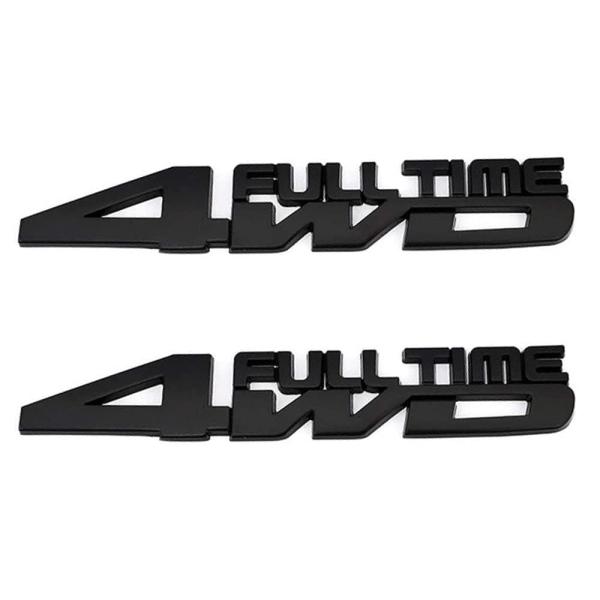 商品名:  CARRUN 2 Pcs 4WD Full TIME Emblem 3D Metal Decal Car Side Rear Front Trunk Door Fender Bumper Badge Decal Sticker ...