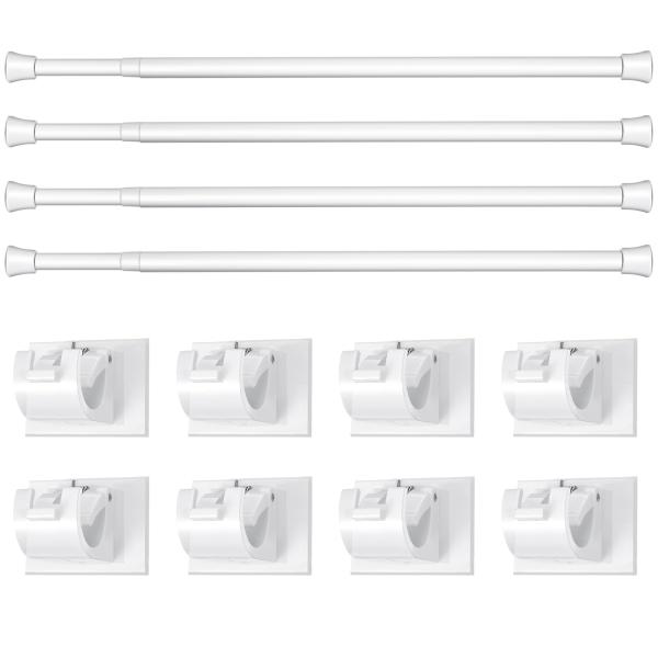 商品名:  Adjustable Curtain Rod Extendable Spring Tension Rod with Self Adhesive Hook for Closet, Wardrobe, Bookshelf, Smal...