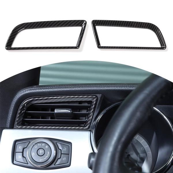 商品名:  RT-TCZ Carbon Fiber Air Conditioner Outlet Vent Trim Cover Interior Accessories for Ford Mustang 2015 2016 2017 20...