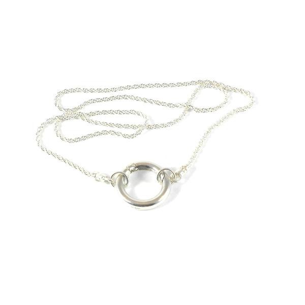 商品名Locking Day Collar Minimalist NO Closure O Ring Choker Statement Eternity Necklace Sterling Silver Pure Plated Charm ...