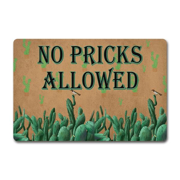 商品名:  Funny Welcome Doormat Personalized Prank Gift 15.9"(W) x 23.7"(L) No Pricks Allowed Cute Cactus Decor Doormat for ...