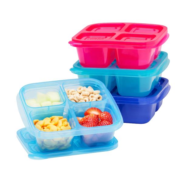 商品名: EasyLunchboxes - 弁当用スナックボックス - 再利用可能 4コンパートメント 食品容器 学校、仕事、旅行用 4個セット (Jewel Brights) EasyLunchboxes - Bento Snack Bo...