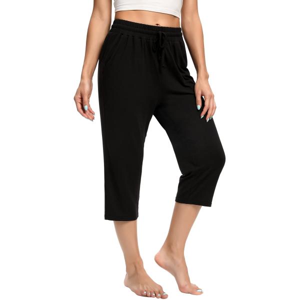 商品名:  CULAYII Capris Pants for Women Loose Drawstring Solid Sports Lounge Pants with Pockets for Women Black XLブランド: CUL...