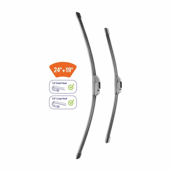 商品名: WOWIPER OE Quality Windshield Wiper Blades - 24 and 19 inch (Set of 2), Metal Base for 300% More Stable, for Ford F...