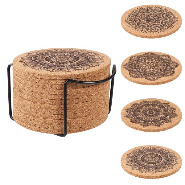 商品名:  Cabilock Circle Placemats Cork Placemats Cork Coasters Absorbent Coasters for Drinks Absorbent 1 Set Drink Mats wi...