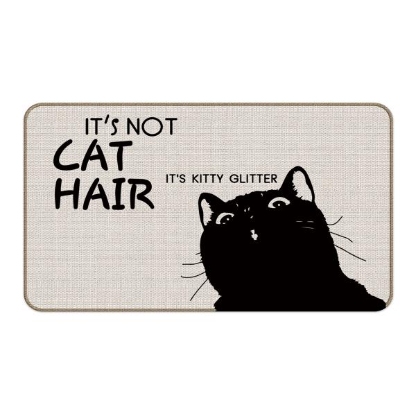 商品名: It's Not Cat Hair It's Kitty グリッター 装飾 屋内 屋外 ドアマット 面白い玄関マット 18 x 30インチ 猫がテーマの部屋の入り口、フロントポーチマット、ドアマット 面白い猫の装飾マット 猫好きへ...