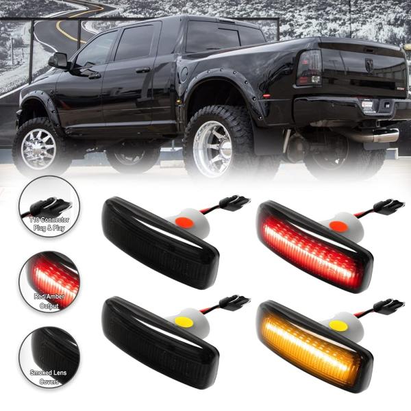 商品名:  ProTuningLab For 2010-2018 Dodge Ram 2500 Dually HD Rear LED Fender Smoke Side Marker Lightsブランド: ProTuningLab高さ: ...