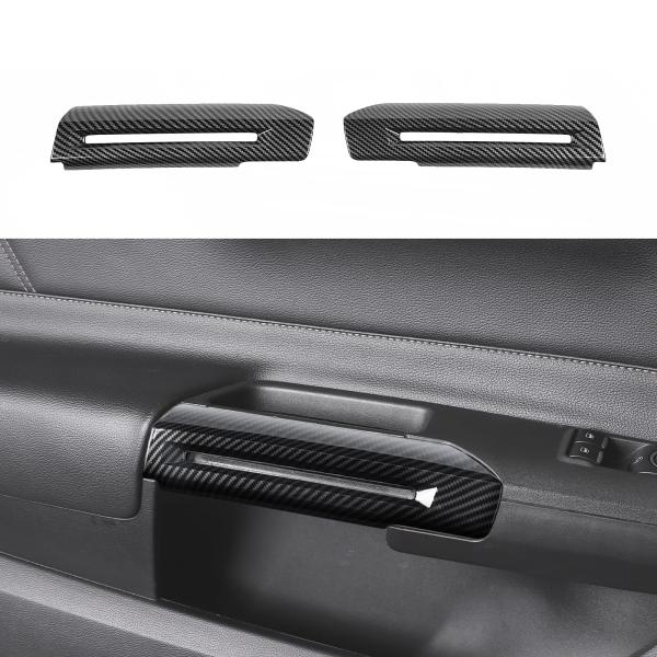 商品名:  RT-TCZ Carbon Fiber Inner Door Handle Trim Cover Interior Decoration Accessories for Ford Mustang 2015-2022,2PCSブラ...