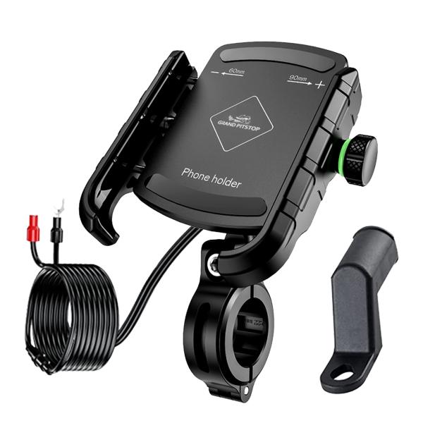 商品名: GRAND PITSTOP - ジョーグリップアルミニウム防水バイク/オートバイ/スクーター携帯電話ホルダーマウント、高速USB 3.0充電器付き、地図やGPSナビゲーションに最適 - ブラック ジョーグリップアルミニウム 充電器...